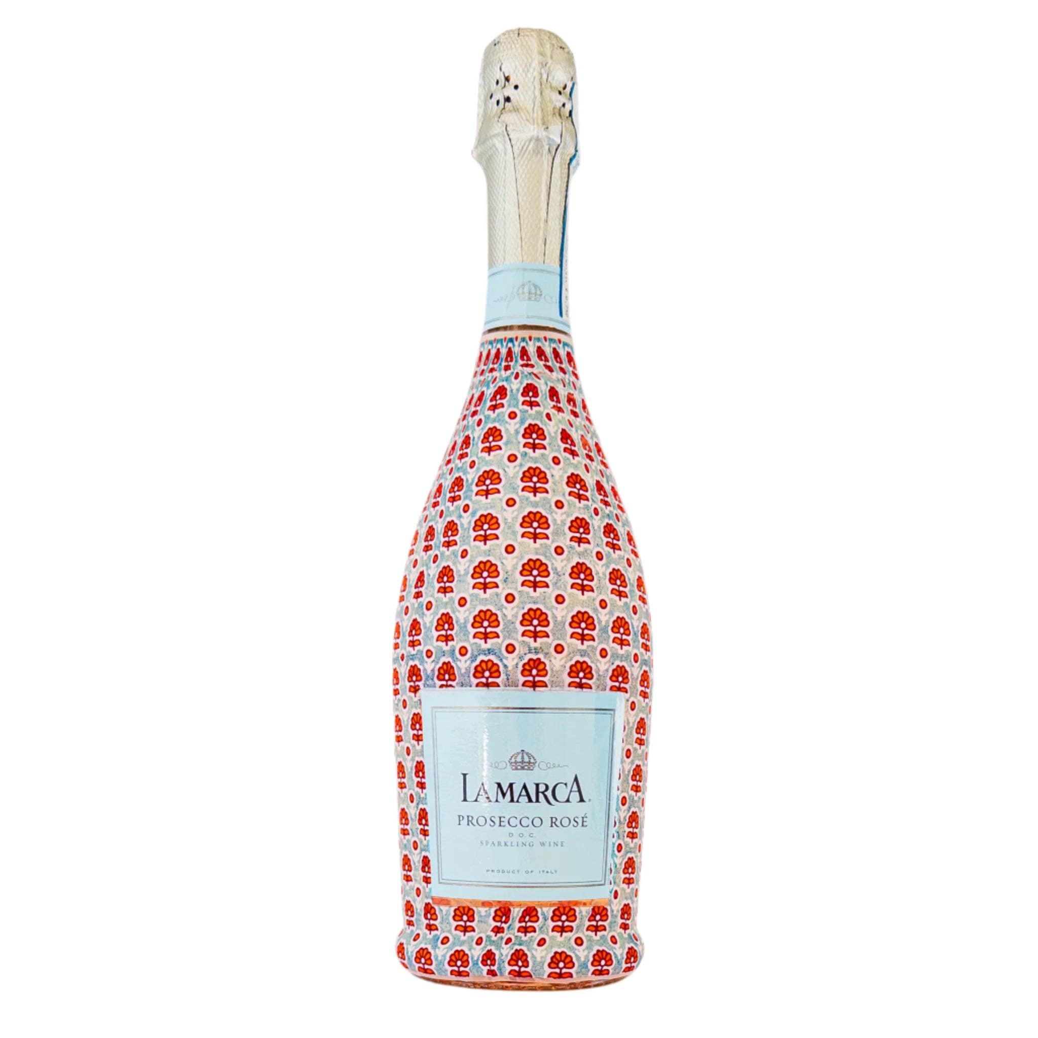 Prosecco Bottle Wrap - Blue Flower Blockprint – A Little Happy