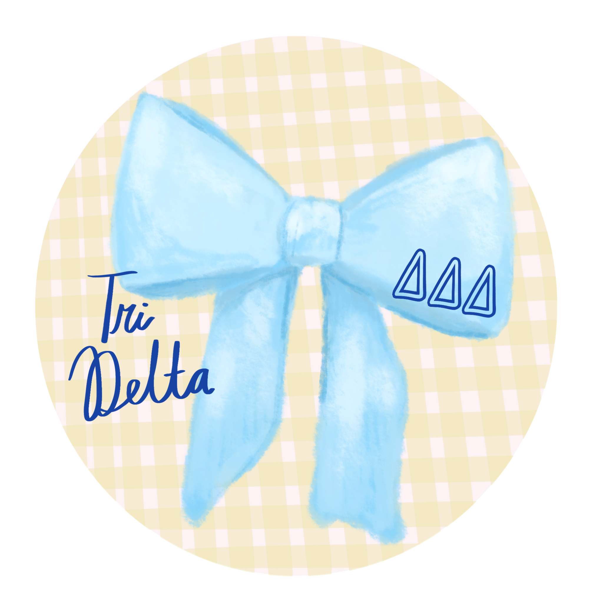Tri Delta Greek Bow Button – A Little Happy