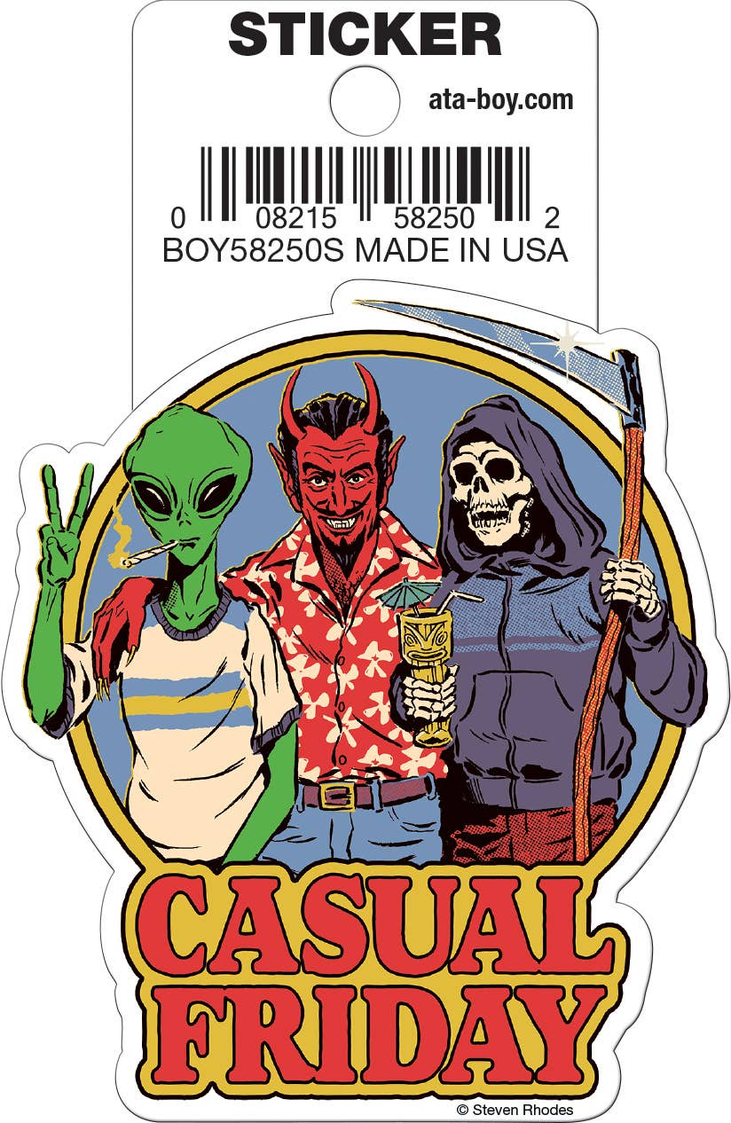 Steven Rhodes Casual Friday Sticker – A Little Happy