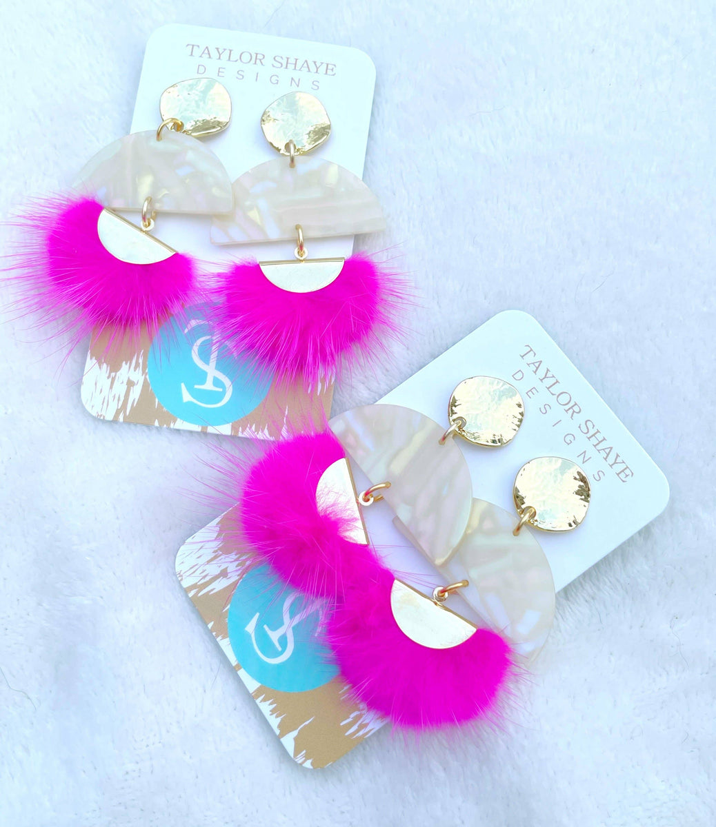 Iridescent Tassel Drops- Hot Pink – A Little Happy